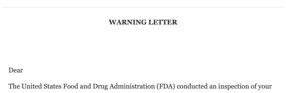 FDA Warning Letter Response by ExFDA Compliance Officer